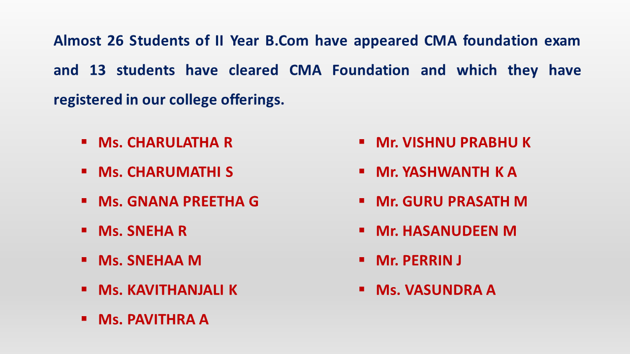 Department of B.Com and M.Com – SKACAS