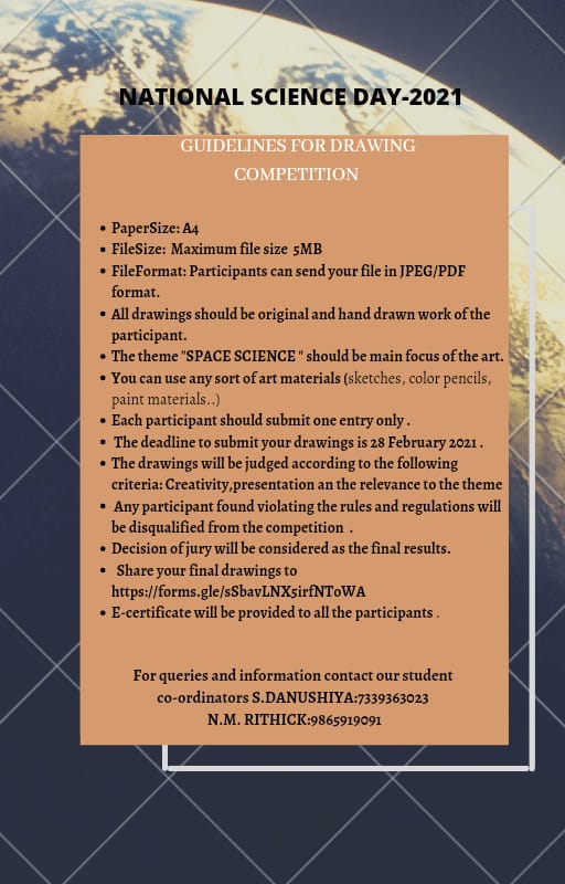 NATIONAL SCIENCE DAY 2021-Drawing Competition for School Students – SKACAS