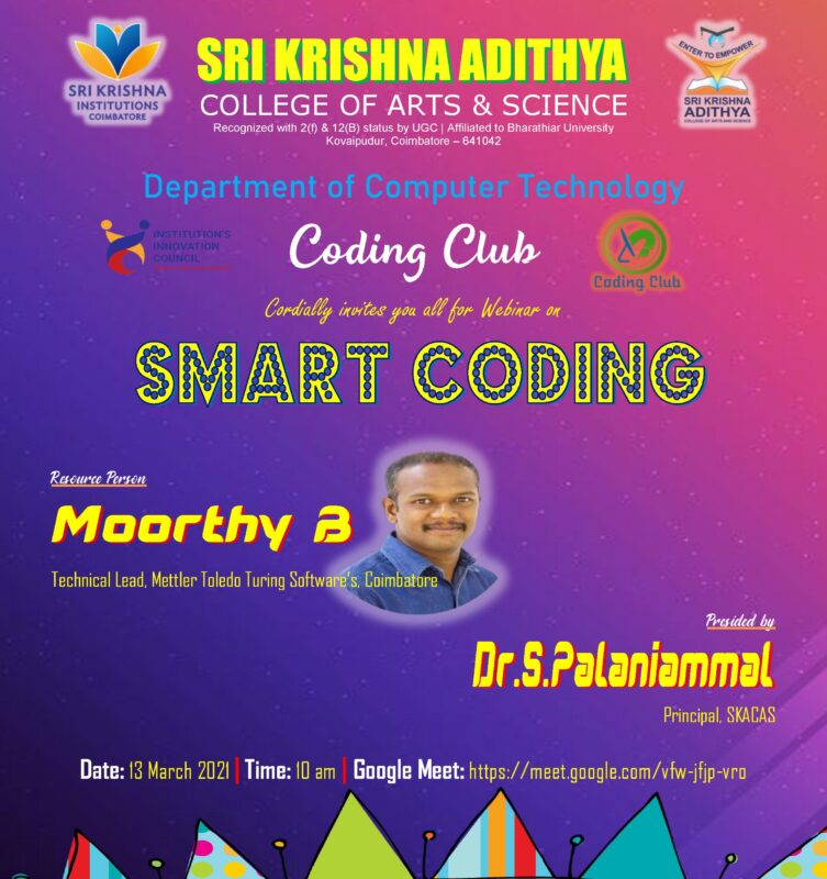 Webinar on Smart Coding – SKACAS