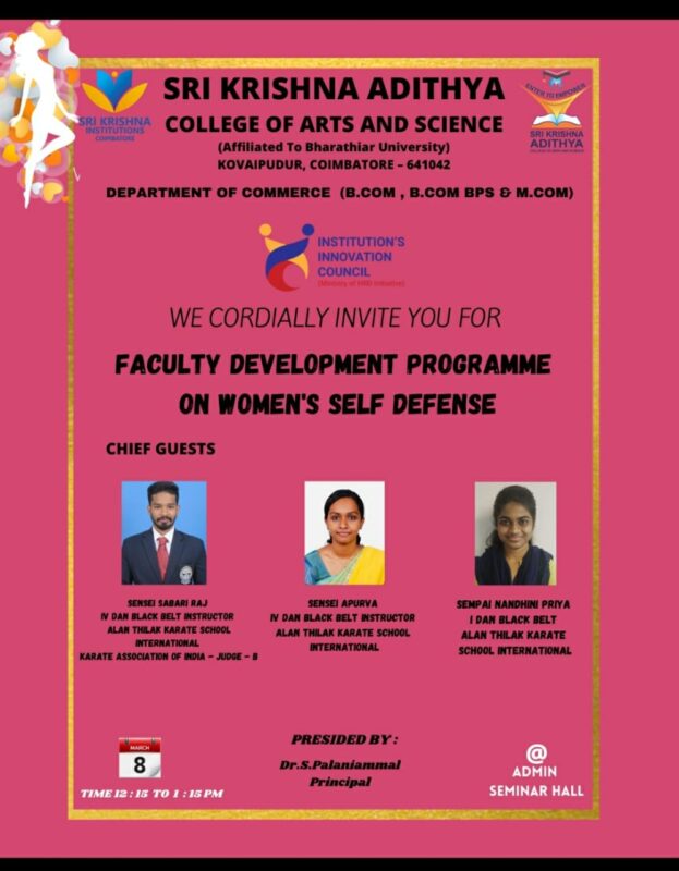 Faculty Development Programme on “Women’s Self Defense” – SKACAS