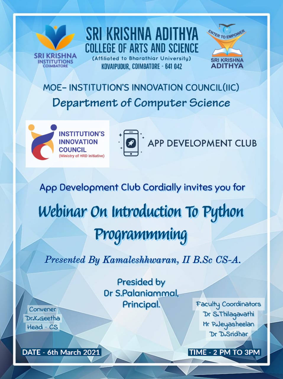 Webinar on “Introduction to Python” – SKACAS