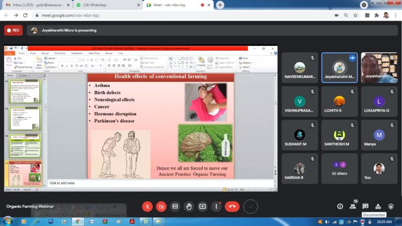 Webinar on “Soil Health and Organic Farming for Sustainable Agriculture” – SKACAS