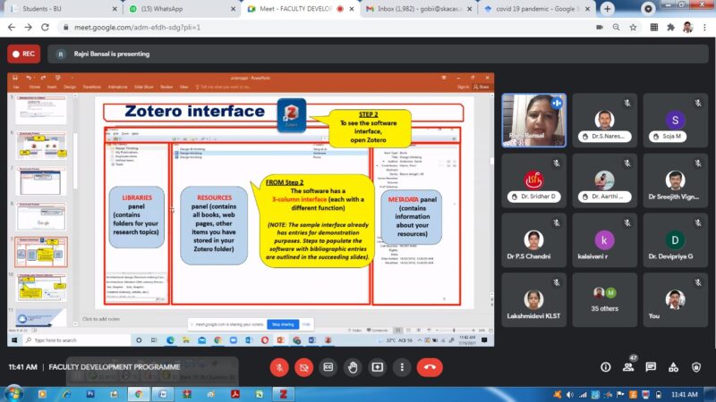 Faculty Development Programme on “Zotero:Reference Management Tool” – SKACAS