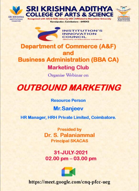 Webinar on Outbound Marketing – SKACAS