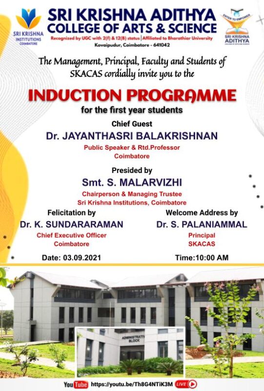Induction programme for the First Year Students – SKACAS
