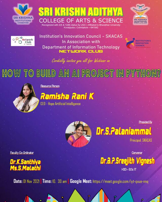 Webinar on How to build an AI Project in Python? – SKACAS